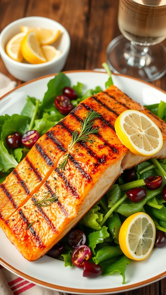 Healthy Grilled Salmon with Lemon and Herbs Recipe